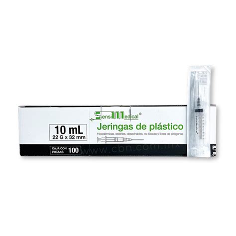 Jeringa De 10 Ml C Aguja 22gx32 Negra C 100 Sensimedical Consorcio