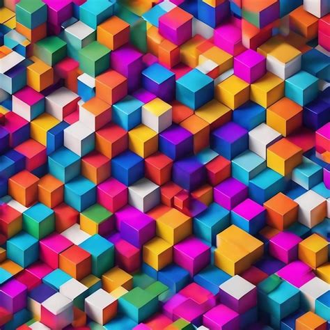 Premium Ai Image Isometric Cube Multicolored And Noise Texture Gradient Background 3d