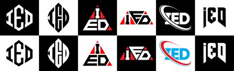 Ied Letter Logo Design In Six Style Ied Polygon Circle Triangle