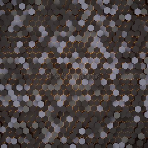 Abstract Sci Fi Futuristic Surface Hexagon 3d Rendering Background Geometric Shape Technology