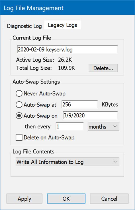Sassafras Help — Log File Management