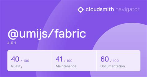 Umijsfabric 401 Npm Package Quality Cloudsmith Navigator