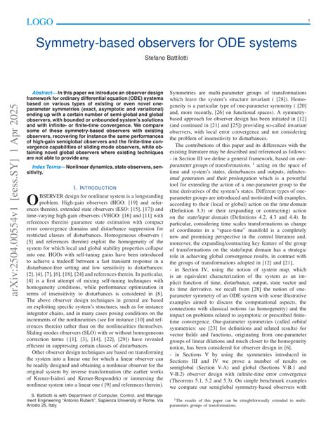 Pdf Symmetry Based Observers For Ode Systems
