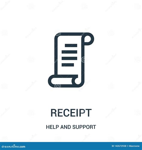 Receipt Icon Vector From Help And Support Collection Thin Line Receipt Outline Icon Vector