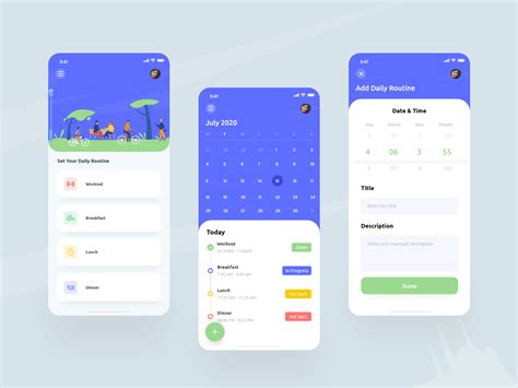 This Is The Daily Routine Application For Time Management Ui Ux Design Design Trends Time