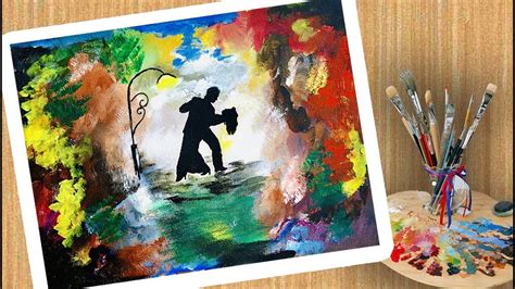 Як намалювати танцюючих у парку людей Романтичний малюнок фарбами Ravlyk