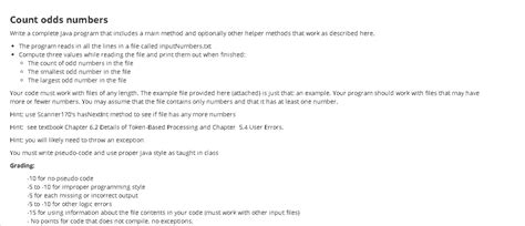 Solved Count Odds Numbers Write A Complete Java Program That