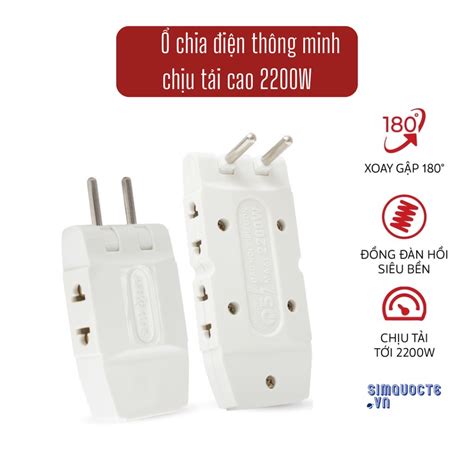 Phích cắm điện Ổ chia điện thông minh 1 chia 3 SOPOKA chịu tải cao 2200W Shopee Việt Nam