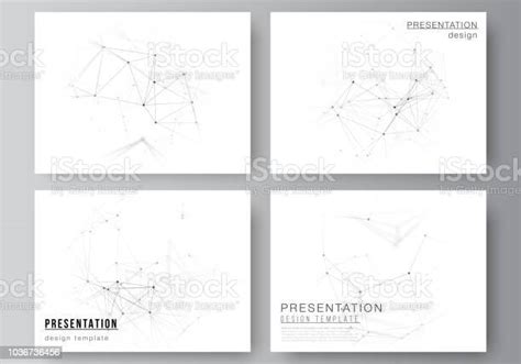 프레 젠 테이 션 슬라이드의 최소한의 추상적인 벡터 레이아웃 디자인 비즈니스 템플릿 기술 과학 의료 개념입니다 분자 구조 선 및 점 들을 연결입니다 미래 배경 Slide