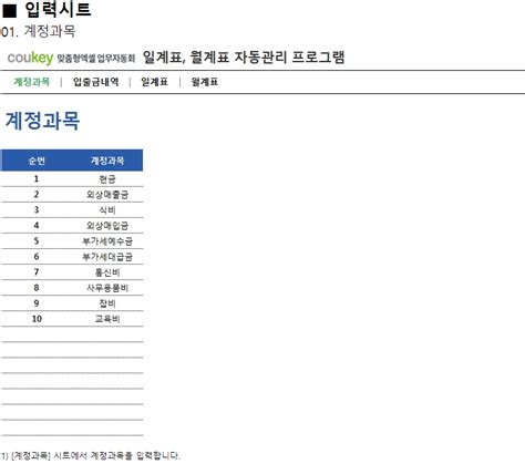 [엑셀업무자동화솔루션] 일계표 월계표 자동관리 프로그램 네이버 블로그