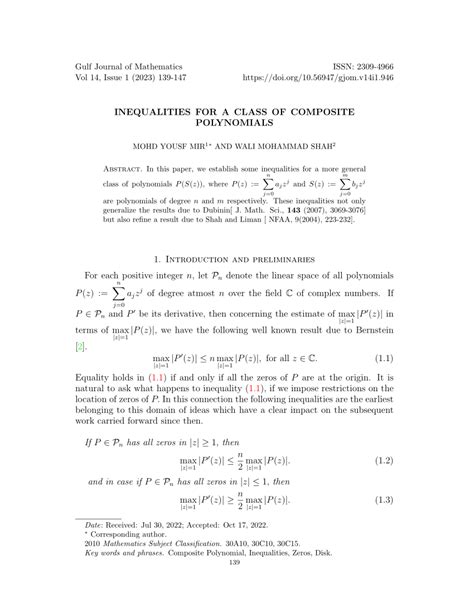 PDF Inequalities For A Class Of Composite Polynomials