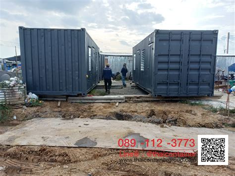 ตู้คอนเทนเนอร์บ้านพัก ตู้บ้านพักคนงาน คอนเทนเนอร์ 20 ฟุต บ้านพักกั้น 2 ห้อง จัดส่ง ลำลูกกา คลอง