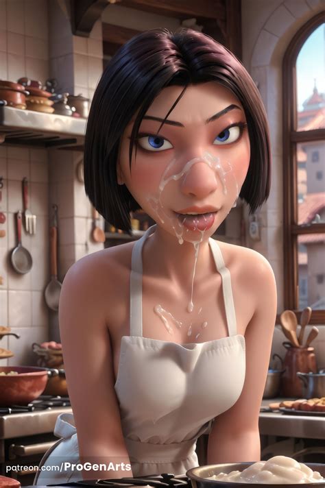 Rule 34 1girls Ai Generated Apron Artist Name Bare Shoulders Black