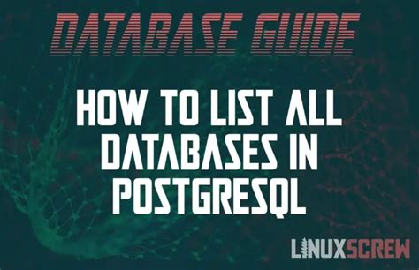 How To List All Databases In Postgresql