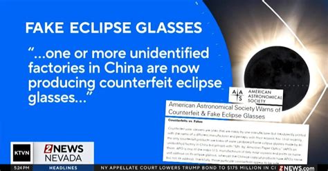 Fake Eclipse Glasses News