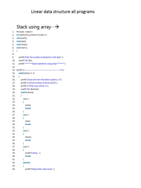 linear data structure programs dsa pdf