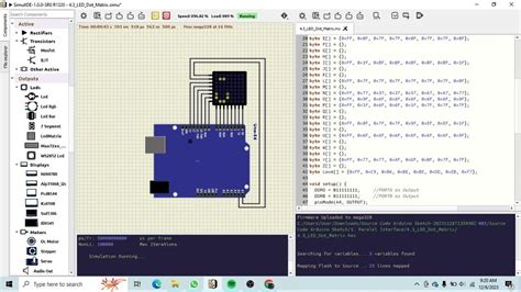 simulation led dot matrix in simulide with arduino youtube