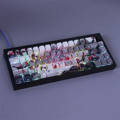 Tsungup Pbt Keycaps Side Printed Keycap Set 135 Keys Double Shot Shine Through Landscape