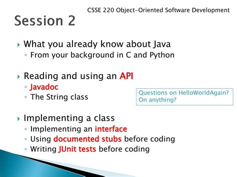 Session 2 What You Already Know About Java Reading And Using An Api