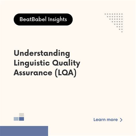 Understanding Linguistic Quality Assurance Lqa — Beatbabel