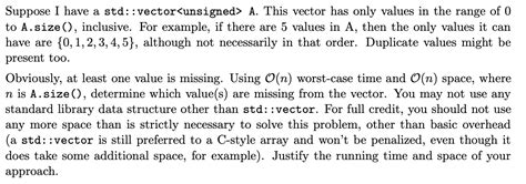 Solved Suppose I Have A Std Vector A This Vector Has Chegg Com