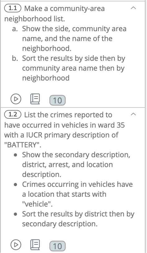 Solved 11 Make A Community Area Neighborhood List A Show
