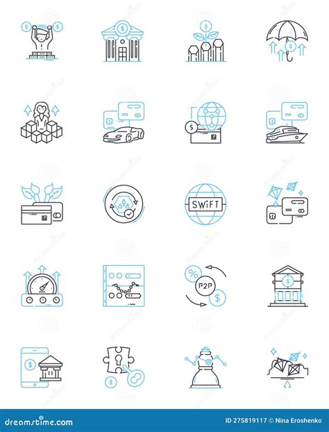 Profitability Line Icons Collection Revenue Efficiency Growth Sustainability Optimization