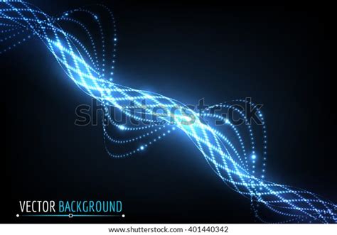 Abstract Glowing Spiral Vector Particles Light Stock Vector Royalty Free 401440342