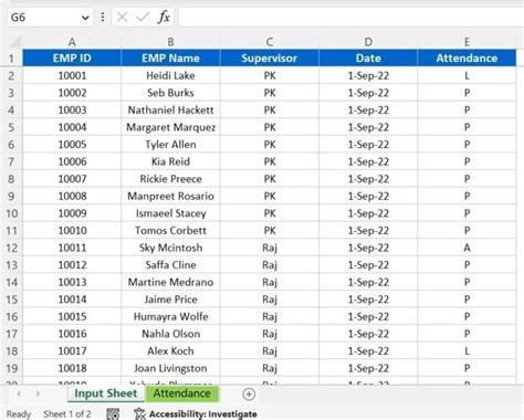 dynamic attendance sheet using power pivot pk an excel expert