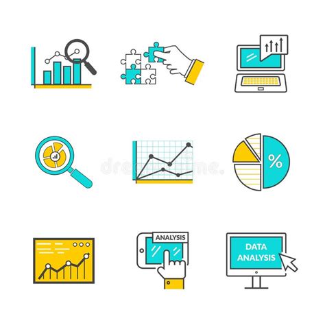 Set Of Icons Flat Style Data Analysis Stock Vector Illustration Of Icon Analysis 59474543