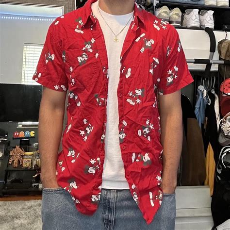 Vintage Disney Button Up Sized Large I Am 61 Depop
