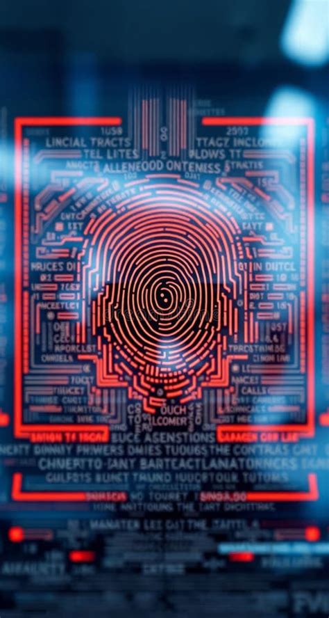 Digital Fingerprint On A Circuit Board Background Symbolizing
