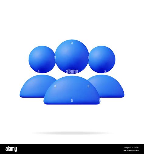 3d Simple Group User Icon Isolated Render Group Profile Photo Symbol Ui Avatar Sign Human