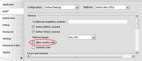Compiling Unsafe Code In Visual Studio