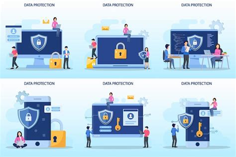 Premium Vector Data Protection Concept Data Security And Privacy And Internet Security Flat