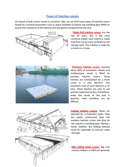 Types Of Ship Hatch Covers Explained Pdf Watercraft Freight Transport