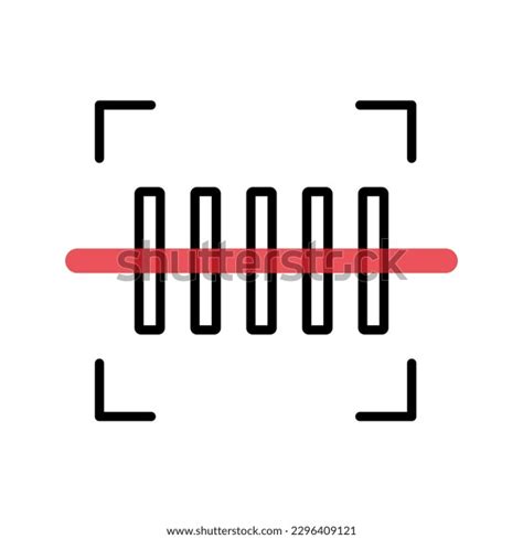 Code Scanning Icon Red Sensor Vector Stock Vector Royalty Free Shutterstock