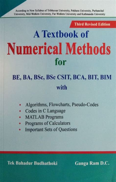 A Textbook Of Numerical Methods Heritage Publishers Distributors Pvt Ltd