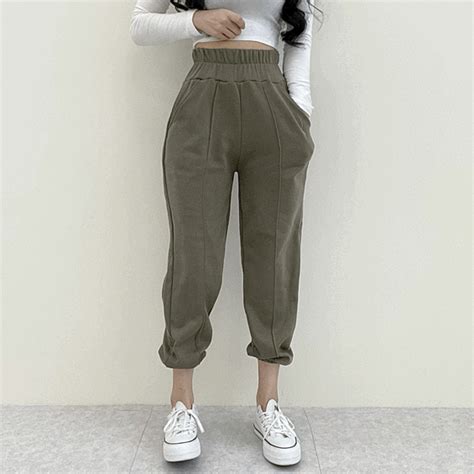 보송기모실패없는핏 하이웨스트 핀턱 조거팬츠 에이블리