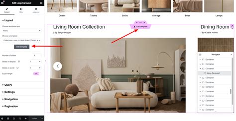 how to edit the living room collection best sellers and fresh on stories loop carousels ergo
