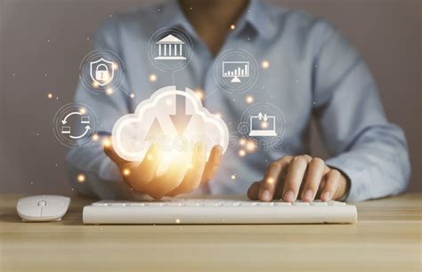 Businessman S Hands Showing A Diagram Of Cloud Computing Information Technology Icon Concept Of