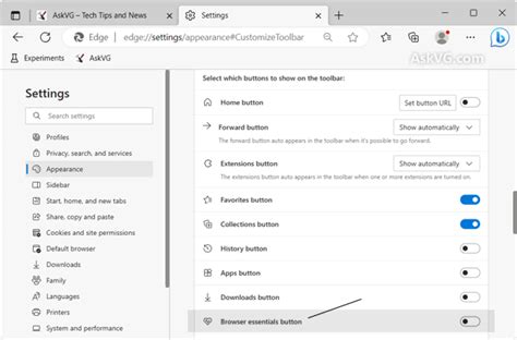 [tip] Disable Or Remove Heart Pulse Button From Microsoft Edge Toolbar Browser Essentials Askvg