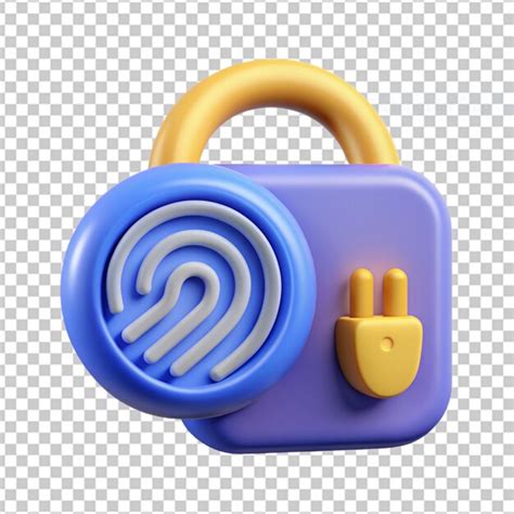 Premium Psd Fingerprint 3d Render Icon Illustration