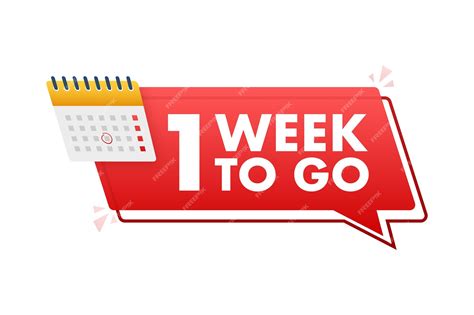 Premium Vector One Week To Go Offer Calendar Icon Vector Stock