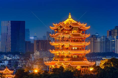 黄鹤楼夜景高清图片下载 正版图片500284035 摄图网