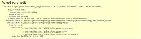 Python How Do I Get Rid Of Value Error The View Xxx Didnt Return An