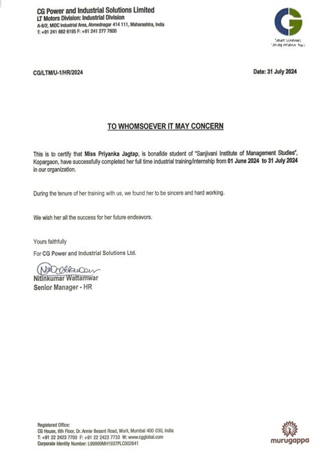 Priyanka Jagtap On Linkedin Internship Cromptongreaves Industrialsolutions Careerdevelopment