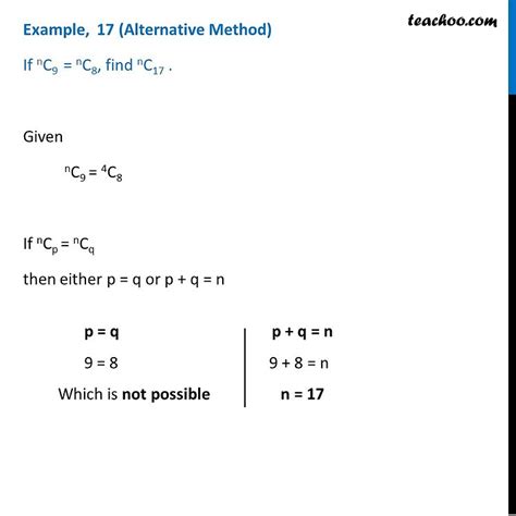 Example 17 If NC9 NC8 Find NC17 Chapter 7 Examples
