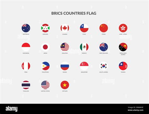 Apec Countries Flag Icons Collection Stock Vector Image And Art Alamy