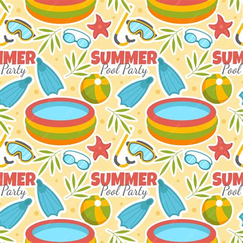 Premium Vector Swimming Pool Seamless Pattern Vector Illustration
